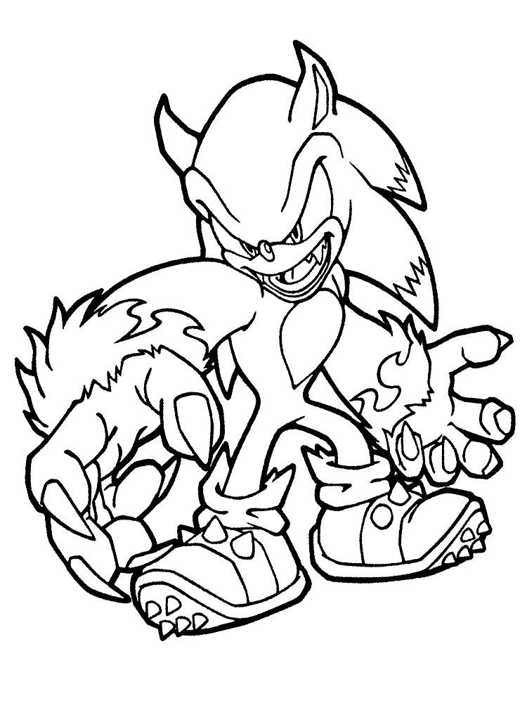Sonic Negro Para Colorear | Sonicparacolorear.com